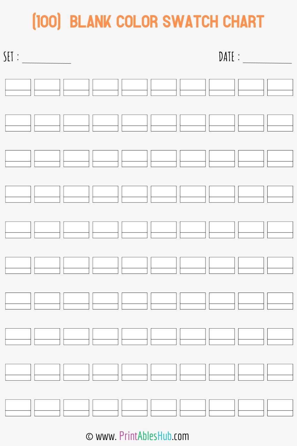 Free Printable (24, 50, 72, 80, 100, 120, 150, 168) Blank Color Swatch ...