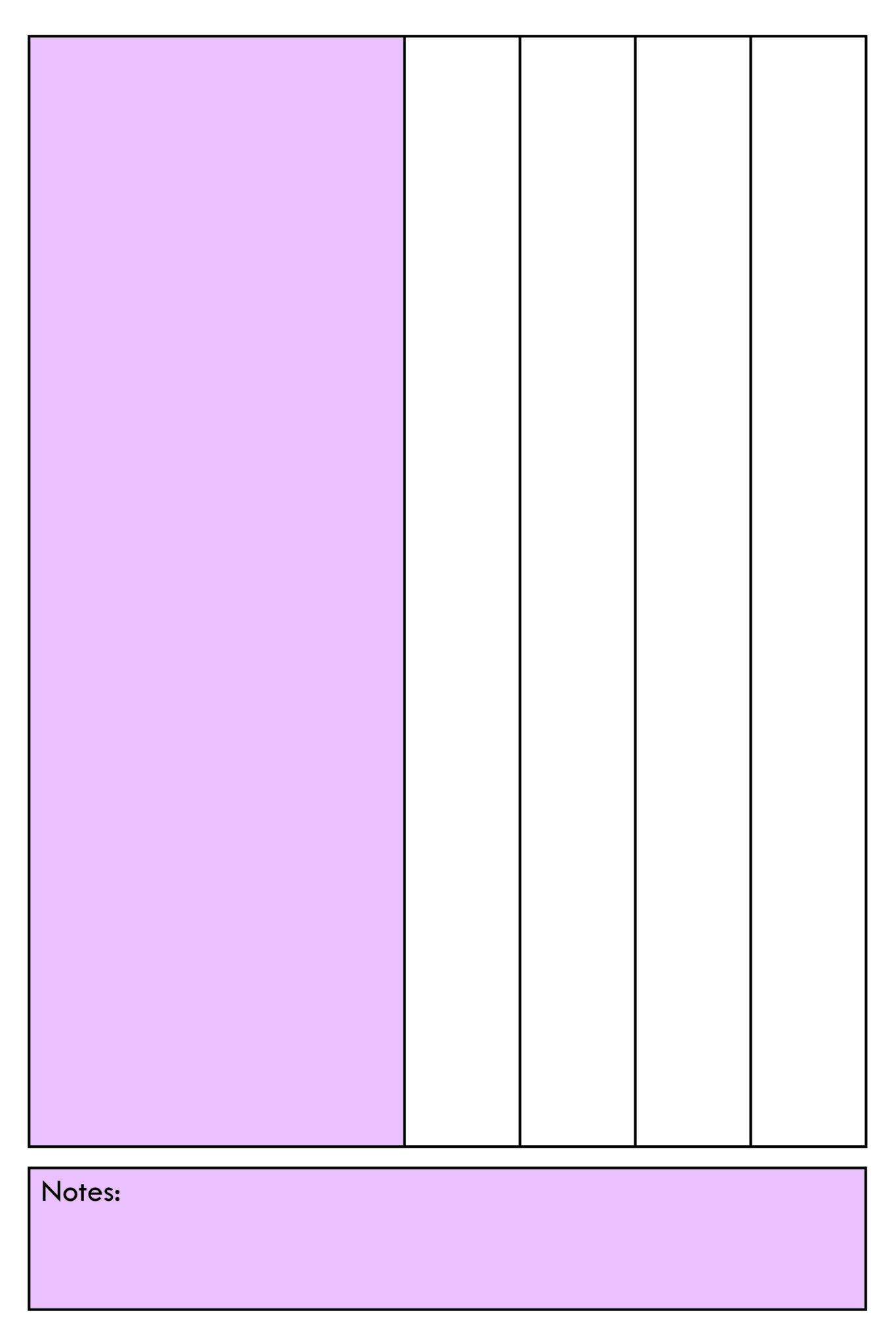 Free Printable 5 Column Charts [PDF] Template - Printables Hub