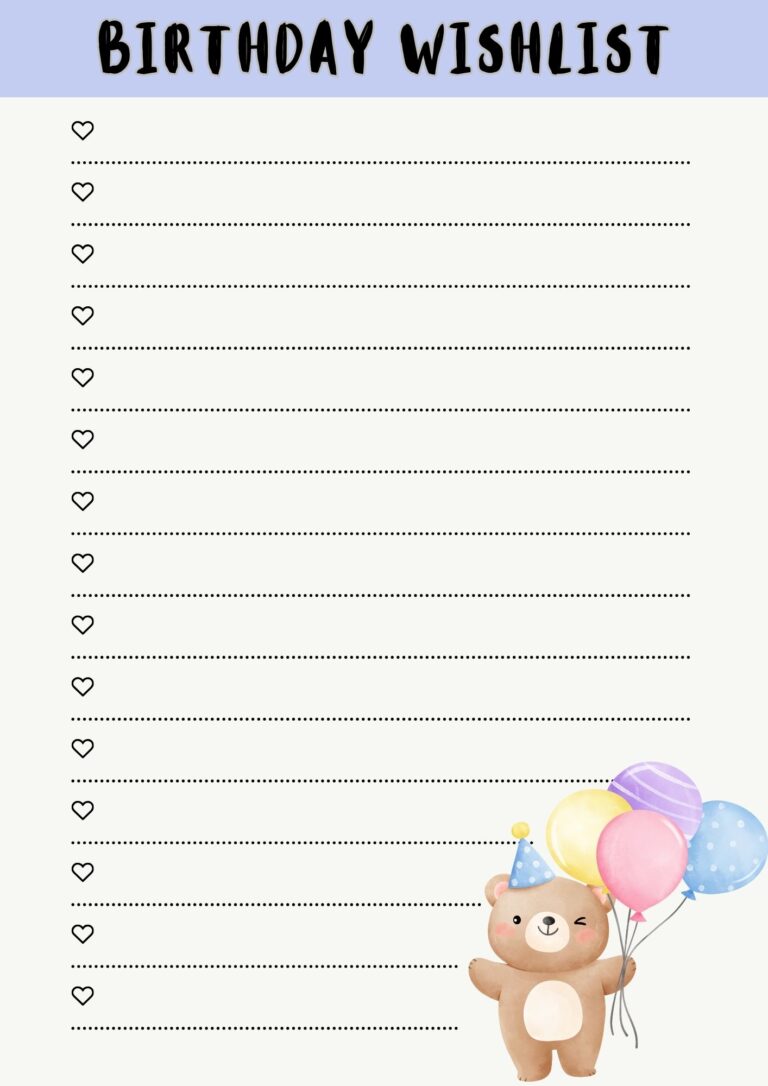 Printable Birthday Wishlist Templates - Printables Hub