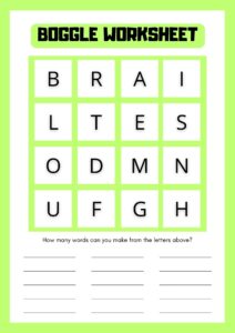 Free Printable Boggle Worksheets [PDF] - Printables Hub