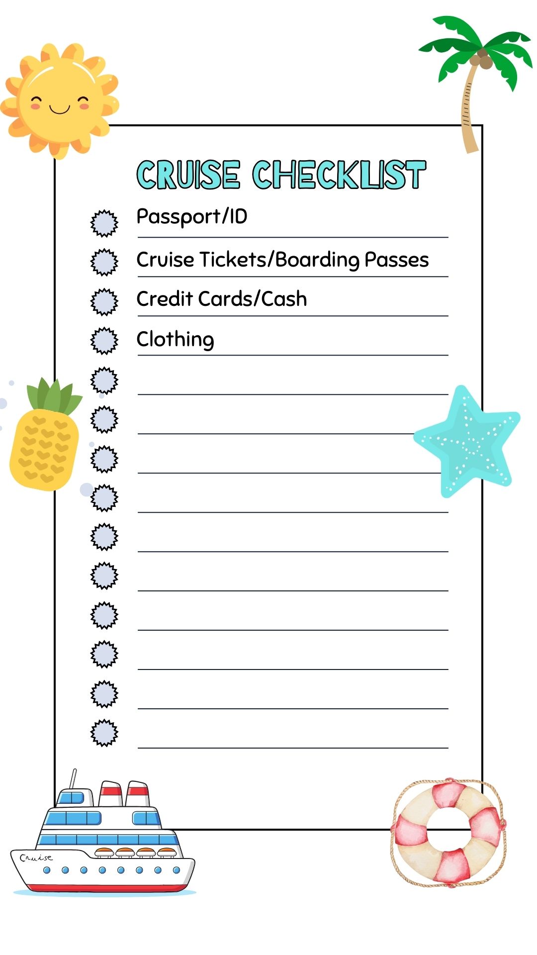 Printable Cruise Packing Lists [PDF Included] - Printables Hub