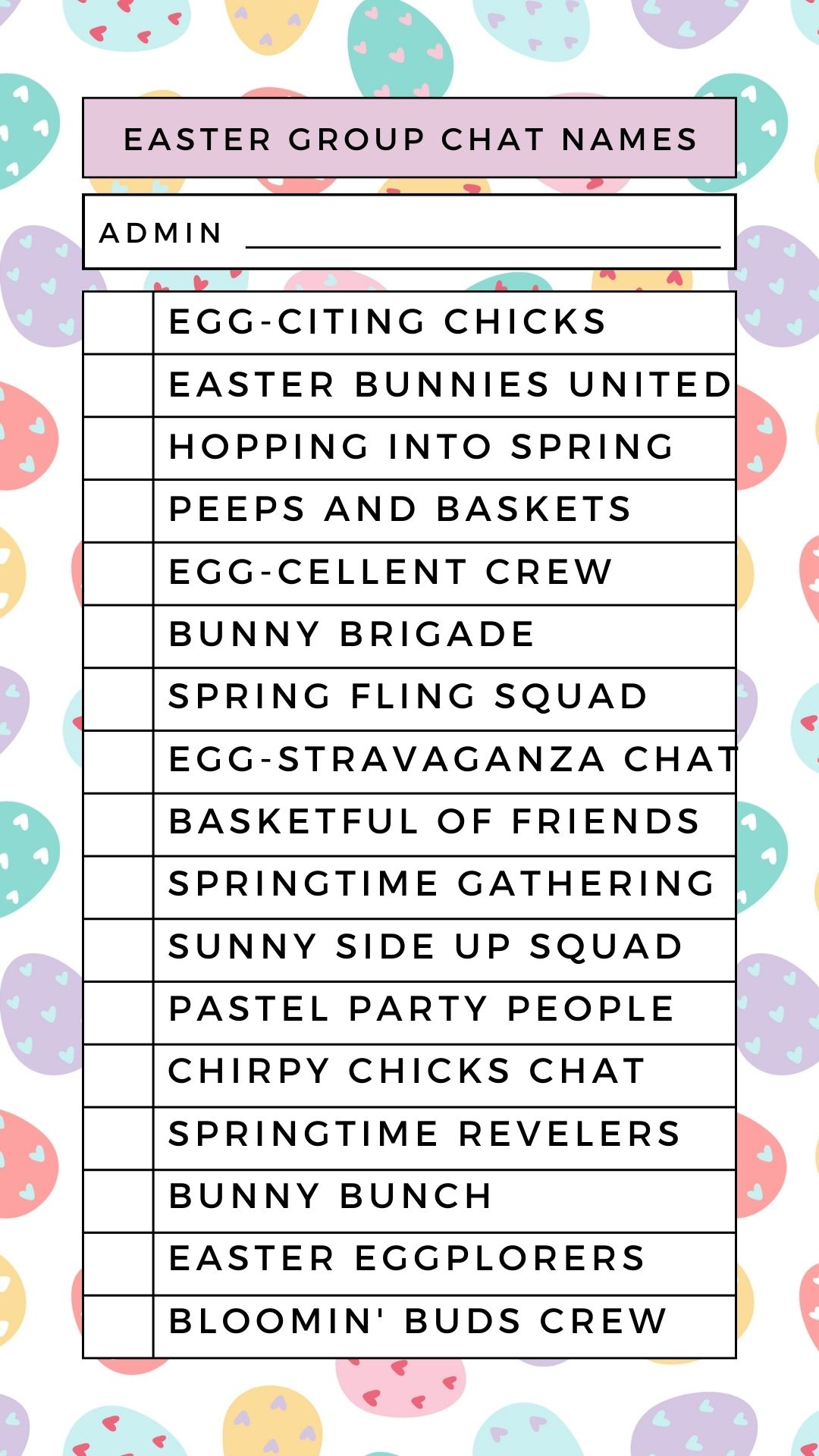 Printable Group Chat Names Lists [With PDF] - Printables Hub
