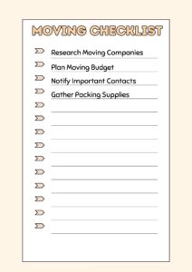 Free Printable Moving Checklists [Blank Templates Also Included ...