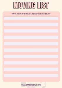 Free Printable Moving Checklists [Blank Templates Also Included ...