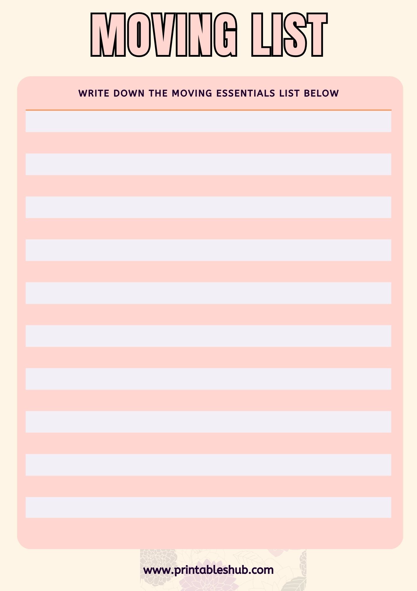 Free Printable Moving Checklists [Blank Templates Also Included ...