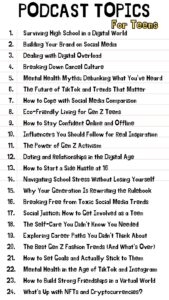 Printable List Of Podcast Topic Ideas - Printables Hub