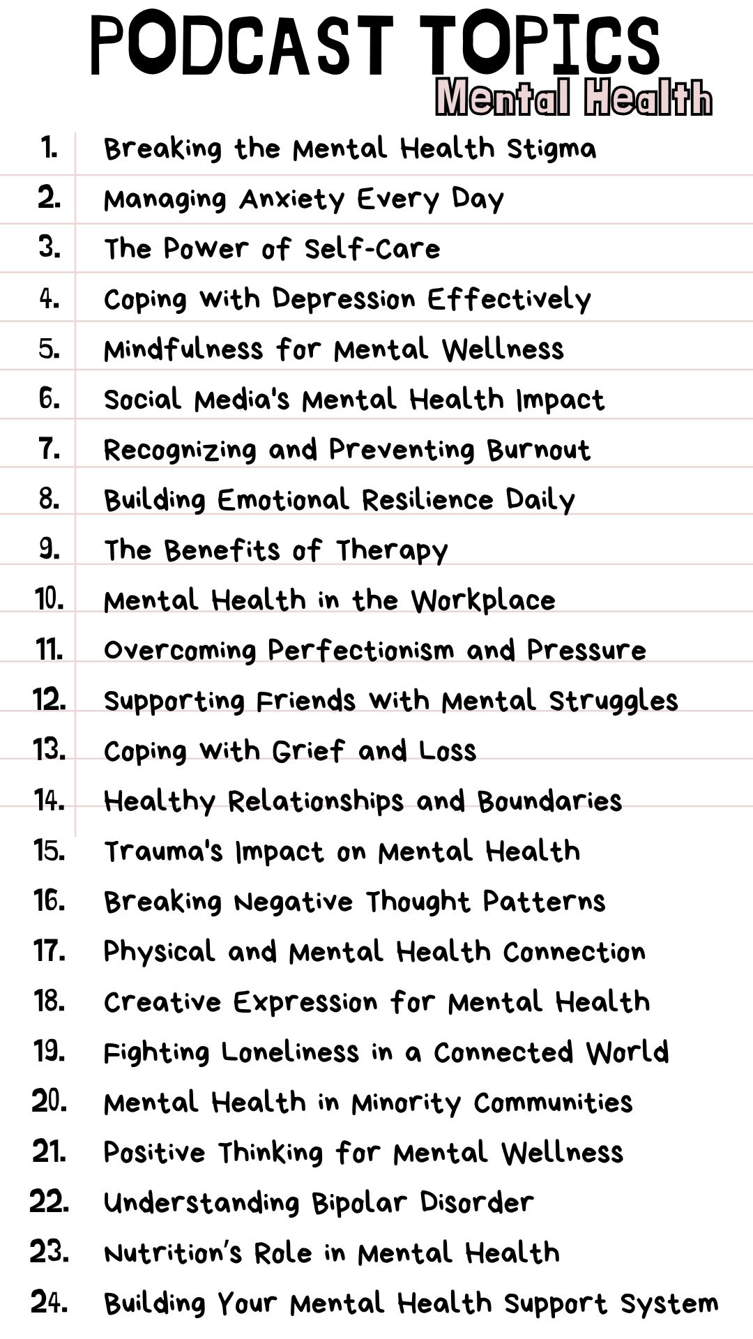 Printable List Of Podcast Topic Ideas - Printables Hub