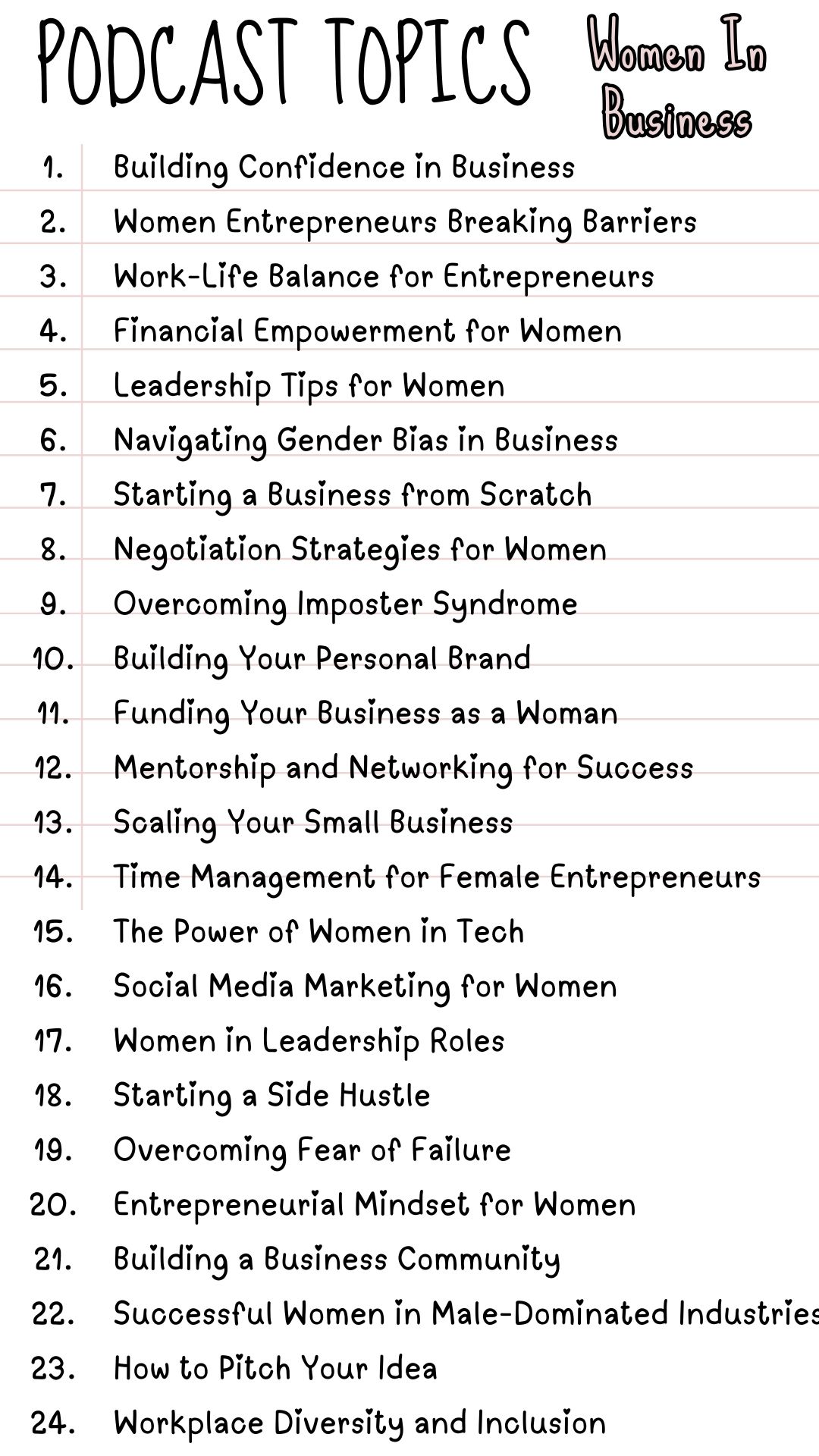 Printable List Of Podcast Topic Ideas - Printables Hub