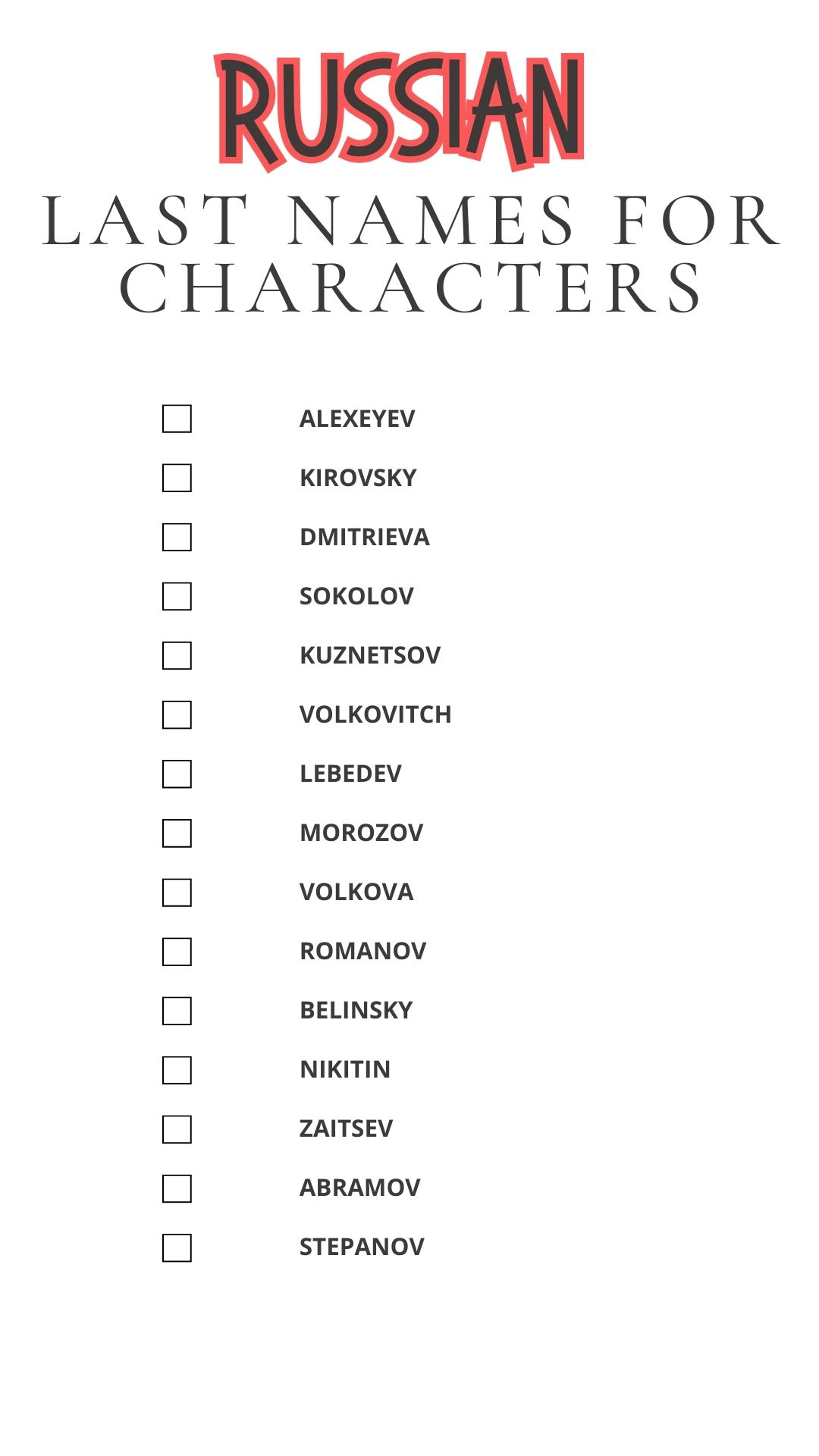 Printable List Of Last Names For Characters Printables Hub Printable List Of Last Names For Characters Printables Hub