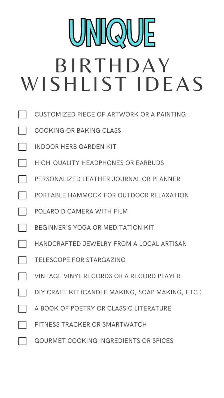 Printable List Of Birthday Wishlist Ideas - Printables Hub