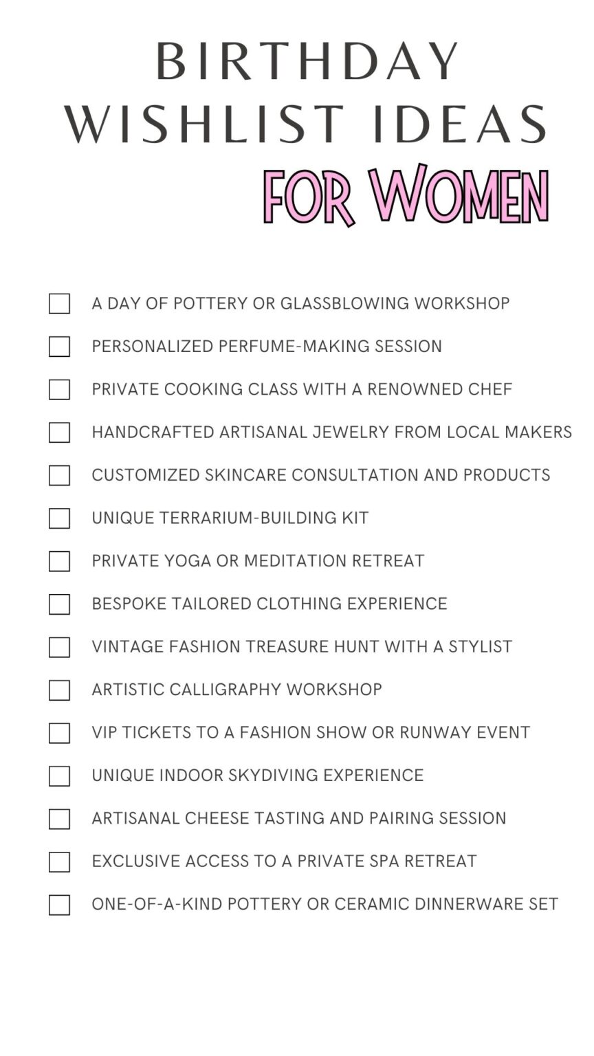 Printable List Of Birthday Wishlist Ideas - Printables Hub