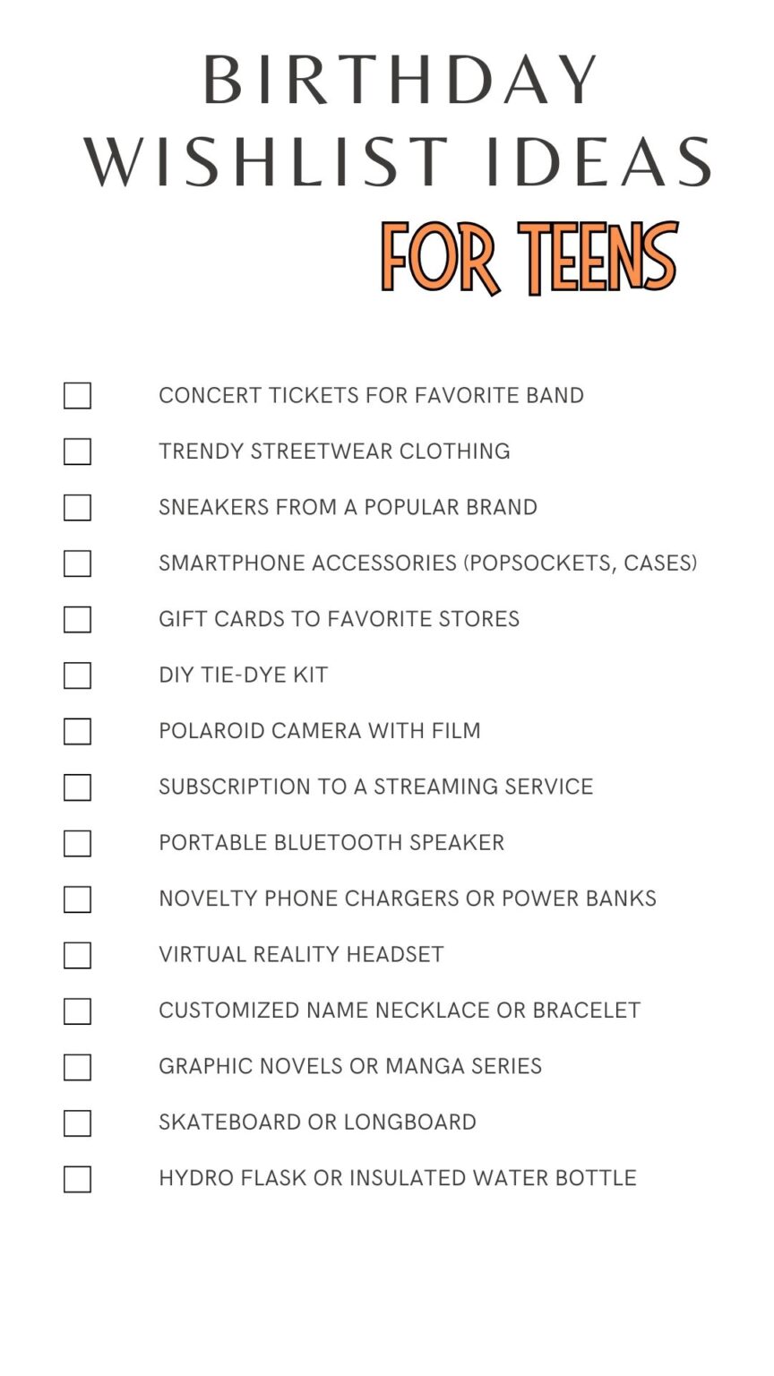 Printable List Of Birthday Wishlist Ideas - Printables Hub