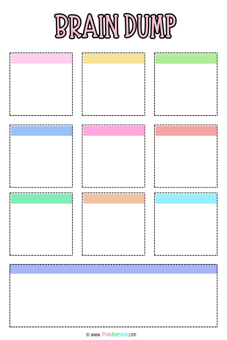 Printable Brain Dump Templates [PDF Included] - Printables Hub