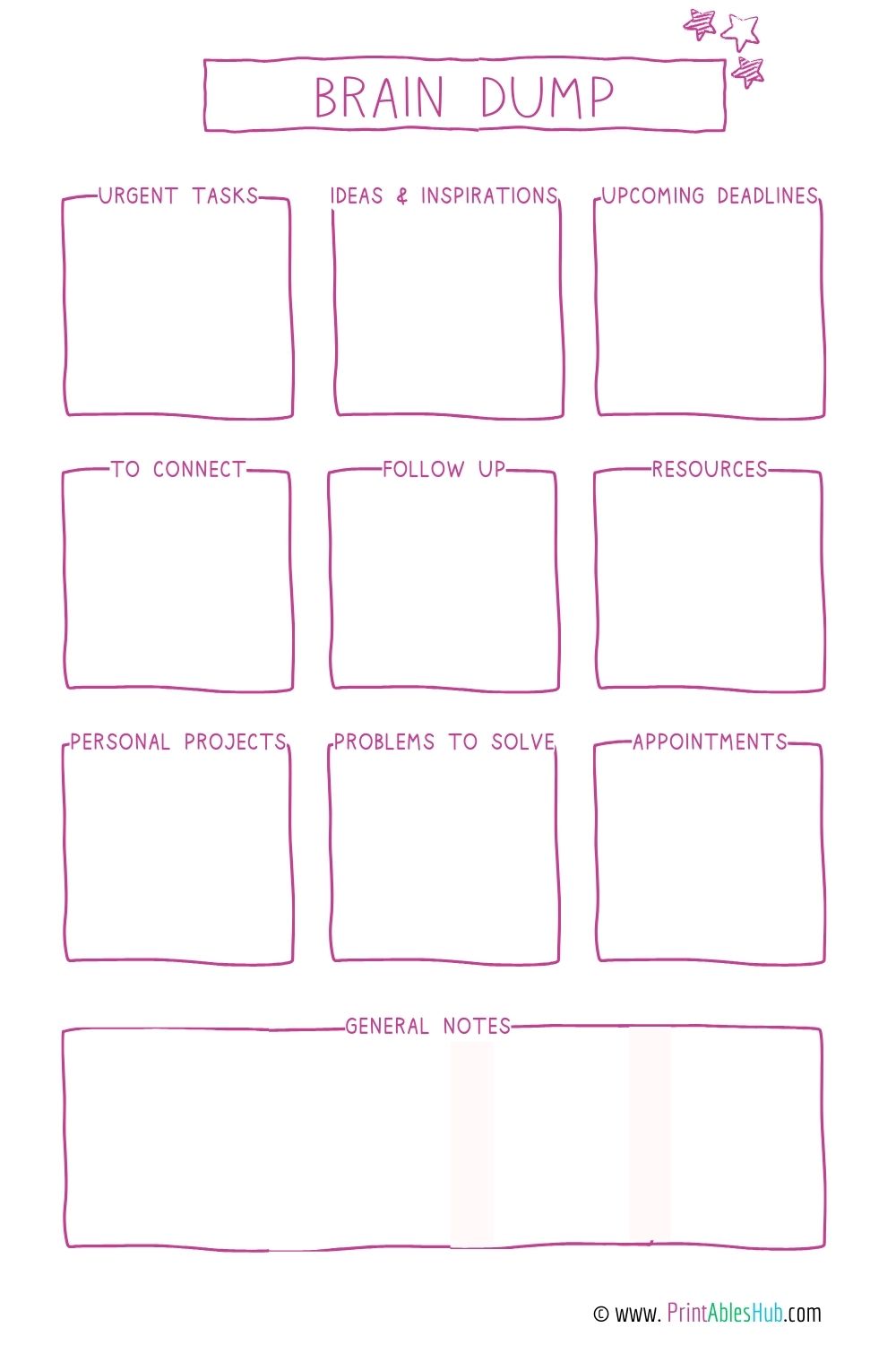 Printable Brain Dump Templates [PDF Included] - Printables Hub