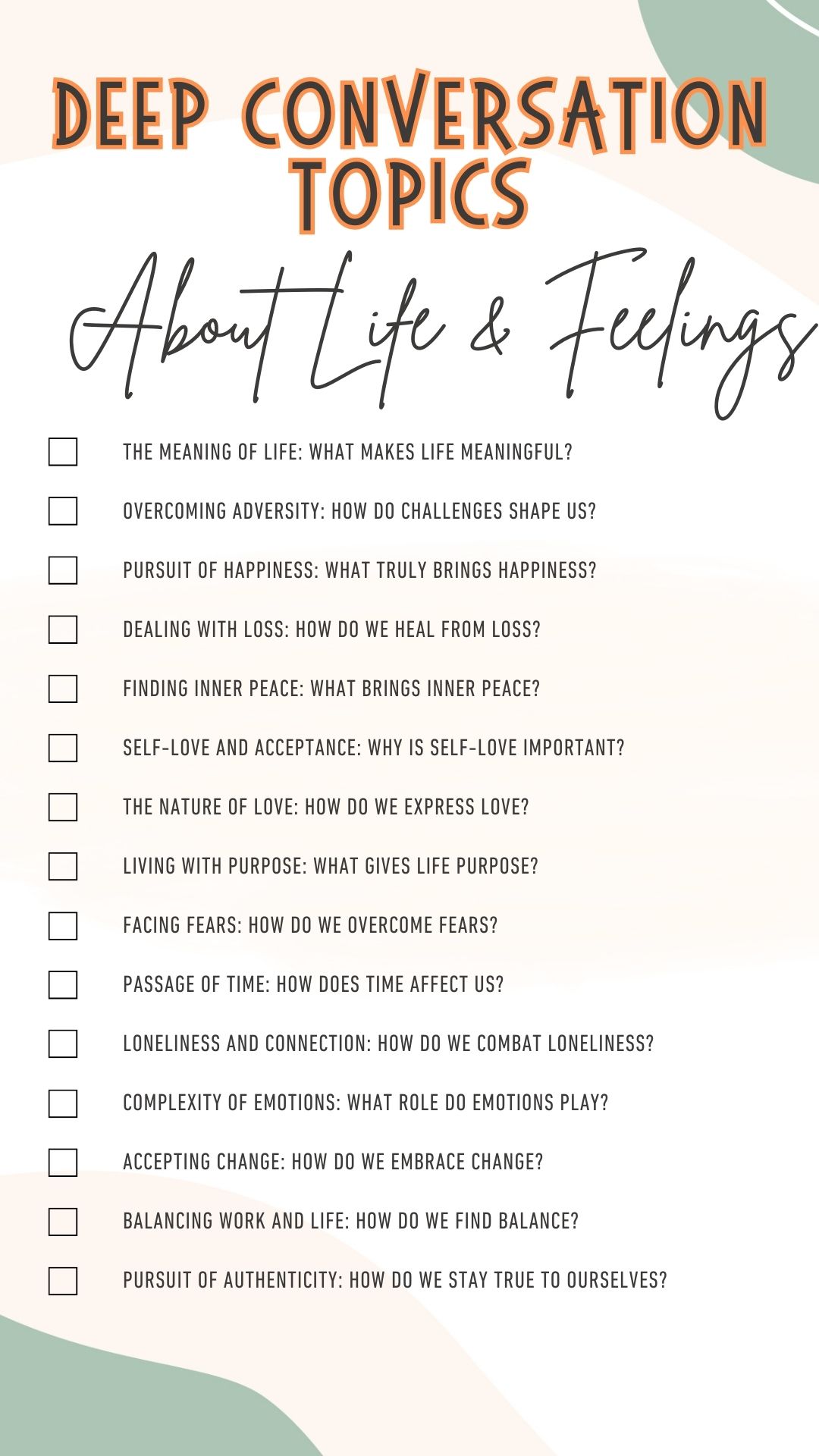 Printable List Deep Conversation Topics - Printables Hub