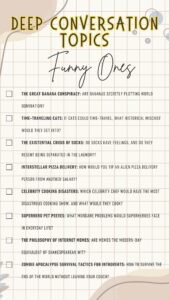 Printable List Deep Conversation Topics - Printables Hub