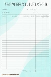 Free Printable Blank Ledger Sheets [PDF Included] - Printables Hub