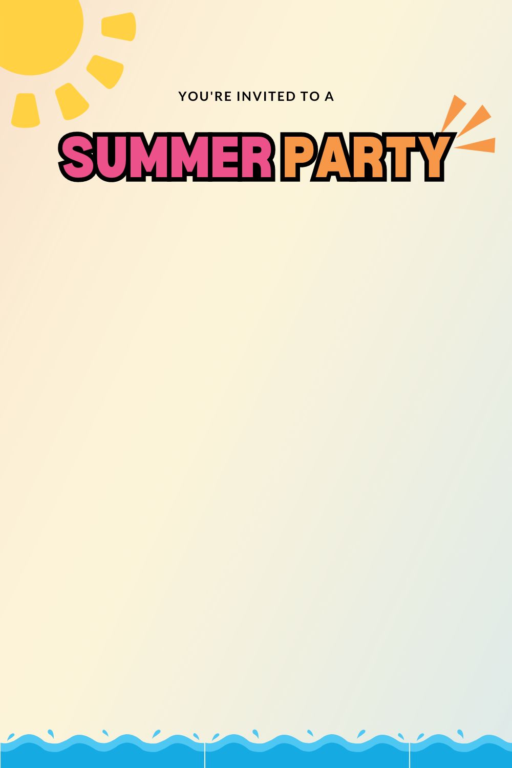 Printable Blank Summer Party Invitation Templates [PDF Included ...