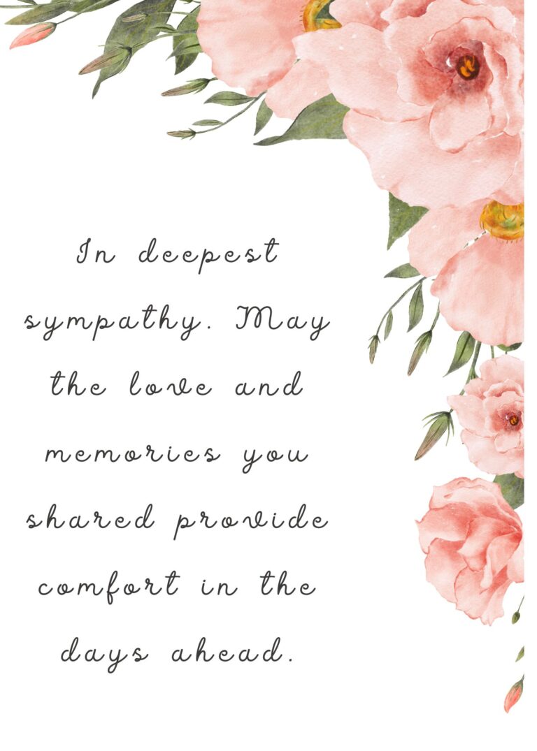 Printable Sympathy Messages Cards - Printables Hub