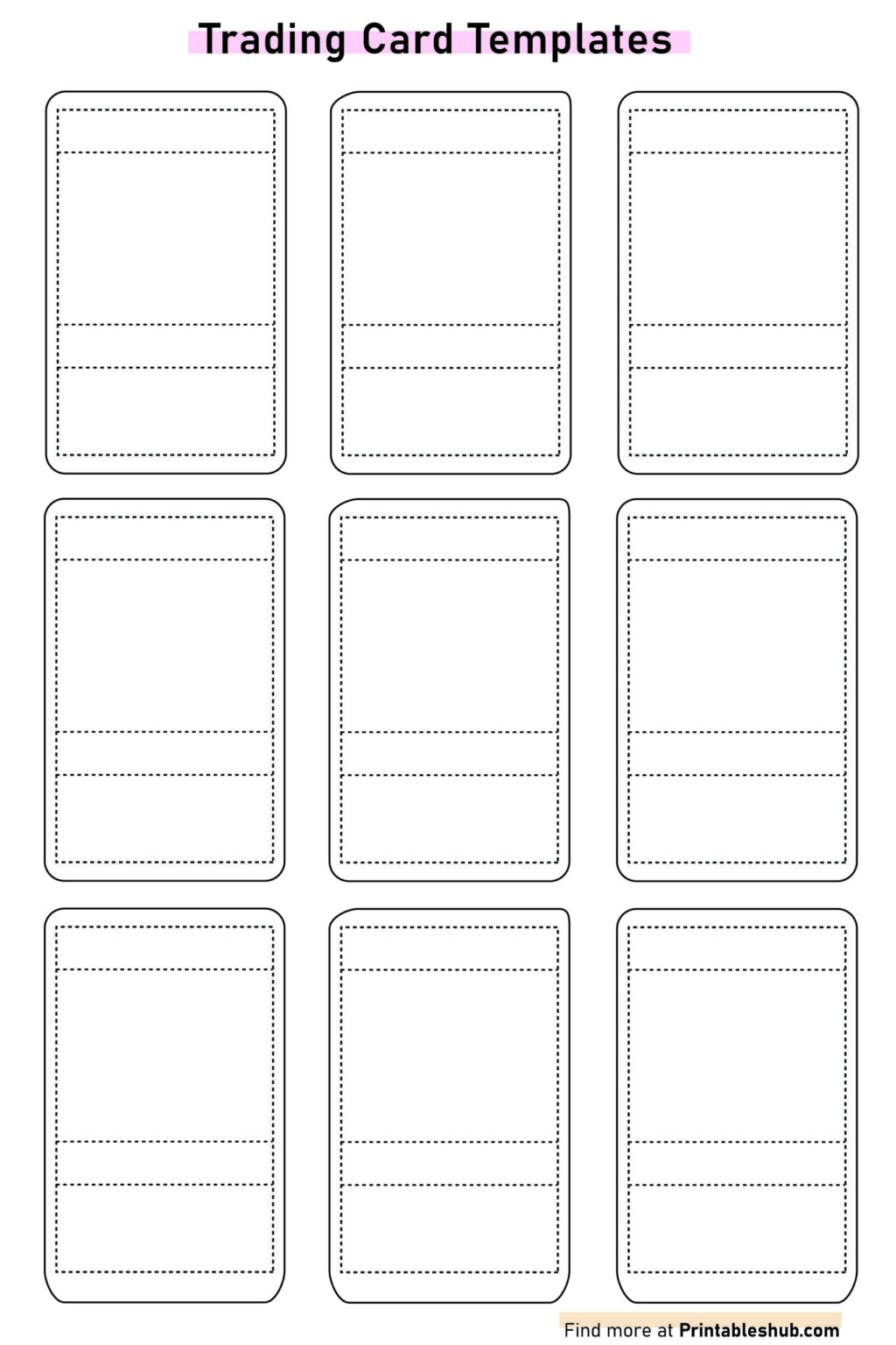 Free Printable Blank Trading Card Templates [PDF Included] - Printables Hub