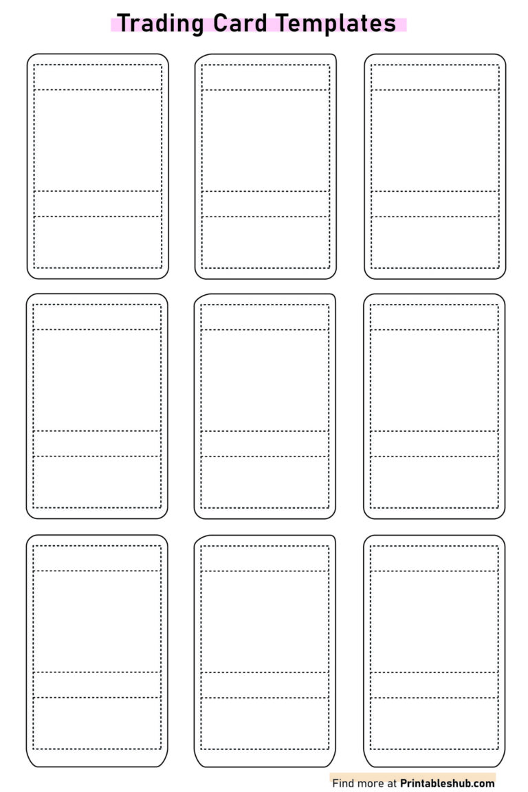 Free Printable Blank Trading Card Templates [PDF Included] - Printables Hub