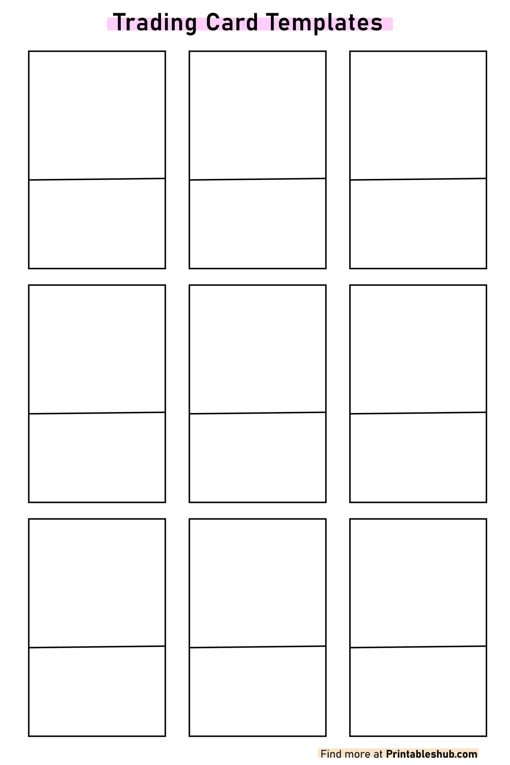Free Printable Blank Trading Card Templates [PDF Included] - Printables Hub