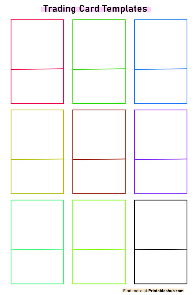 Free Printable Blank Trading Card Templates [PDF Included] - Printables Hub