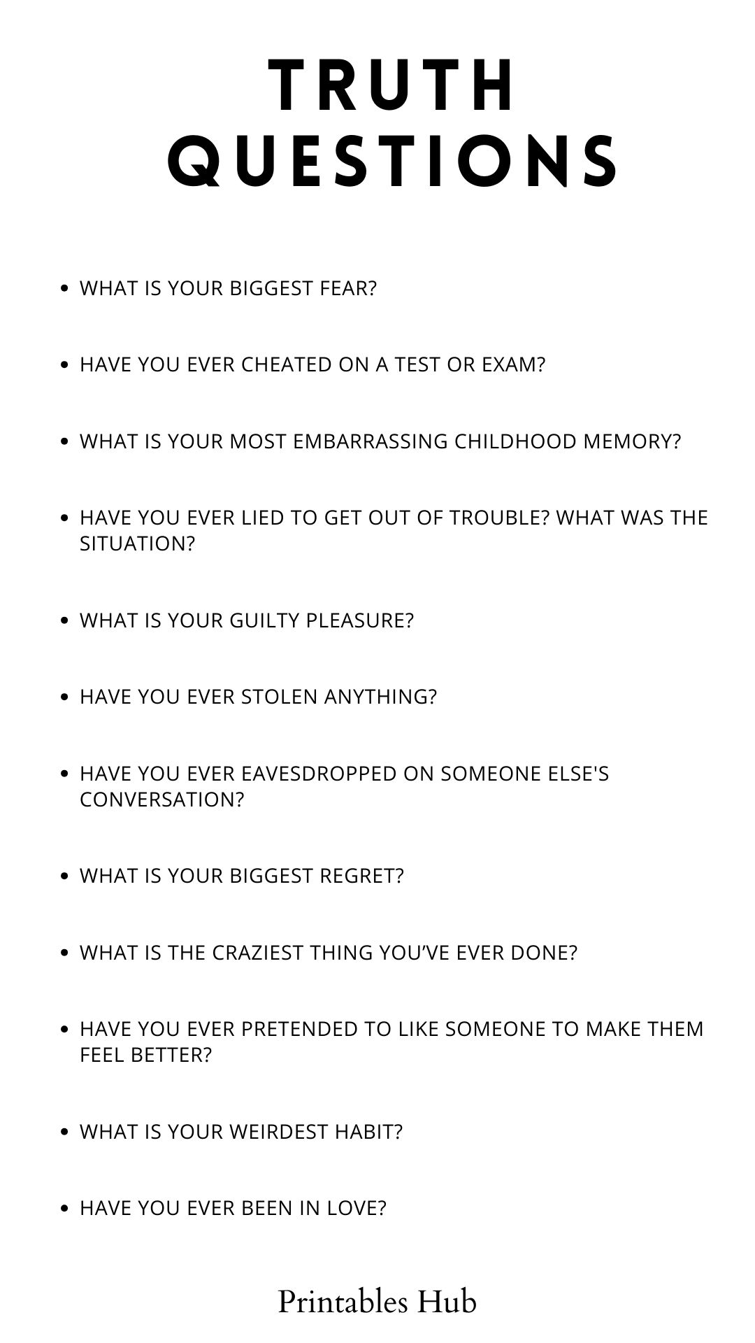 Printable List Of Truth Questions To Ask Printables Hub Printable List Of Truth Questions To Ask Printables Hub