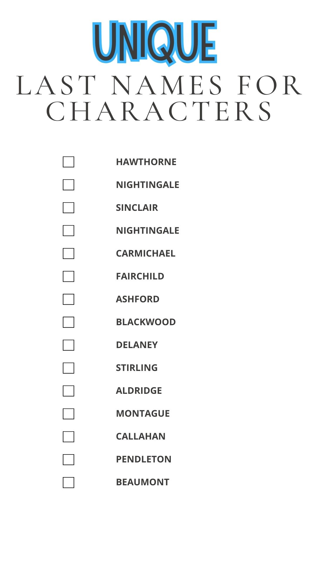 Printable List Of Last Names For Characters Printables Hub Printable List Of Last Names For Characters Printables Hub