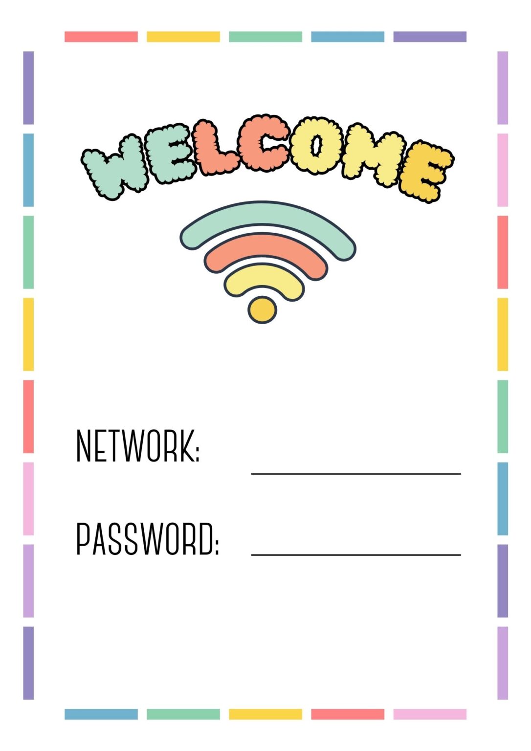 Free Printable Wifi Password Sign Templates [PDF Included] - Printables Hub
