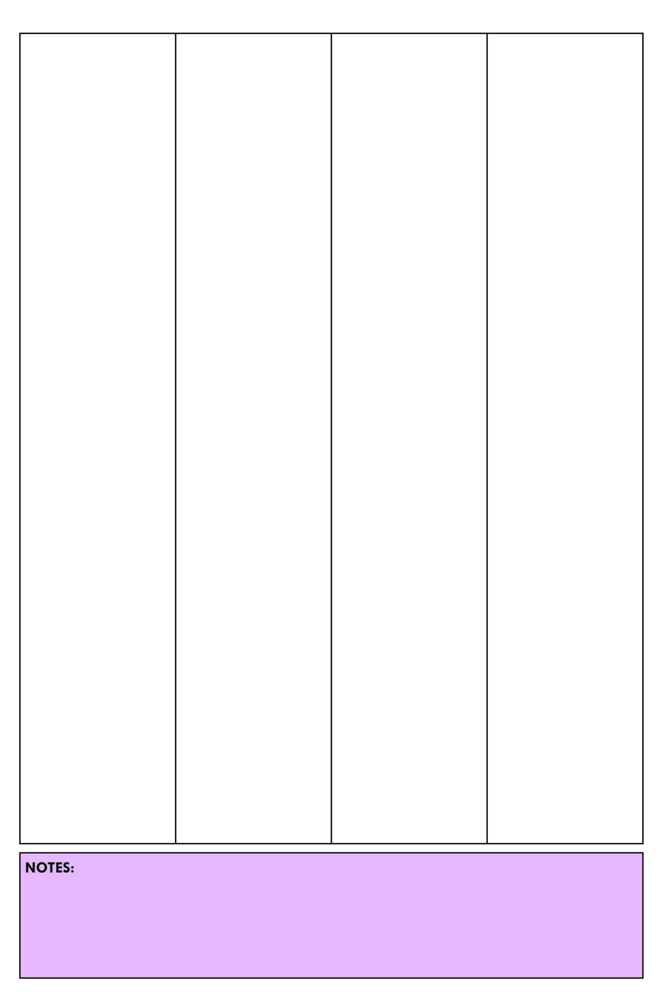 Printable Blank 4 Column Chart Templates [PDF Included] - Printables Hub