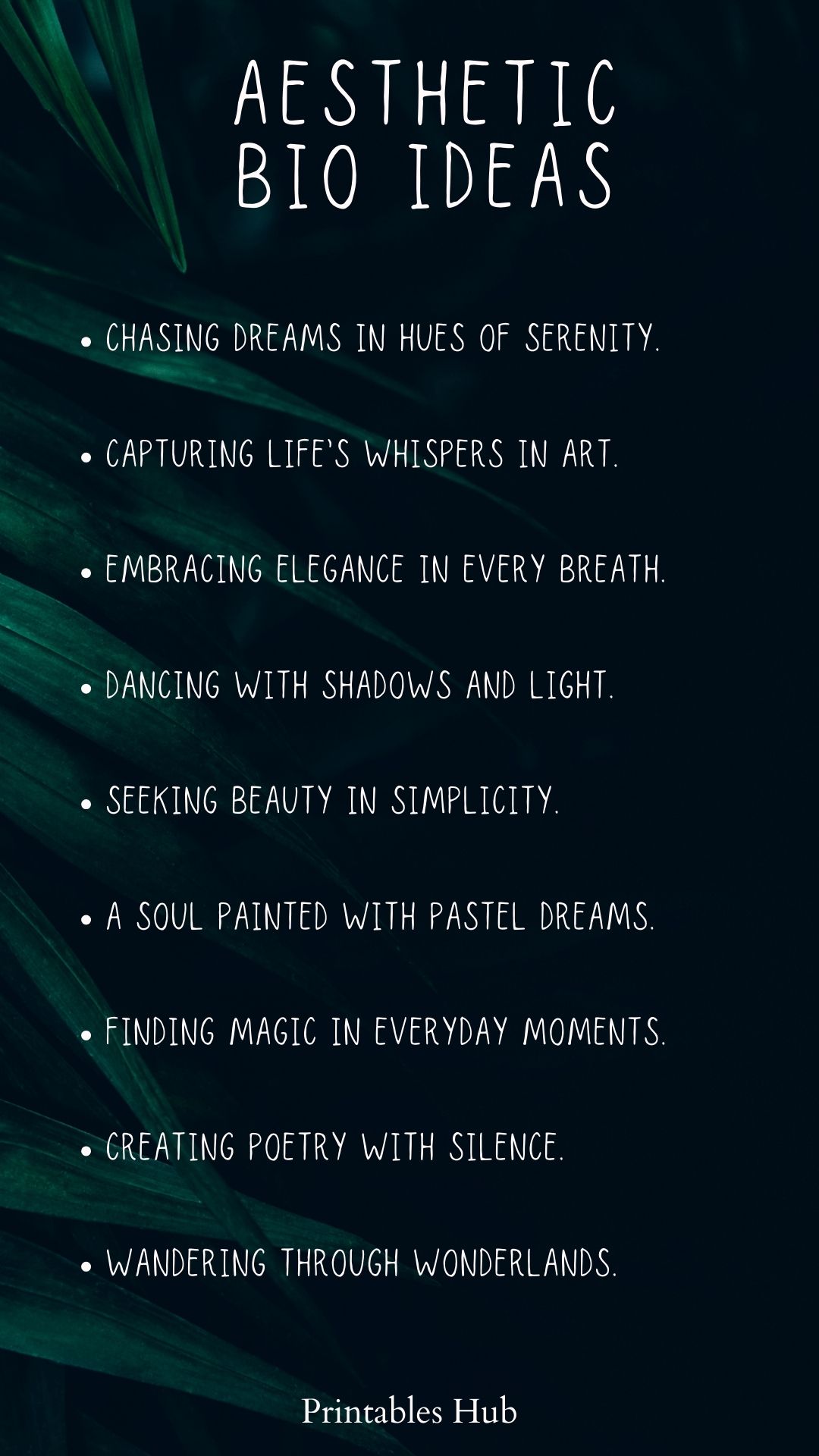 Printable List Of Aesthetic Bio Ideas [PDF Included] - Printables Hub