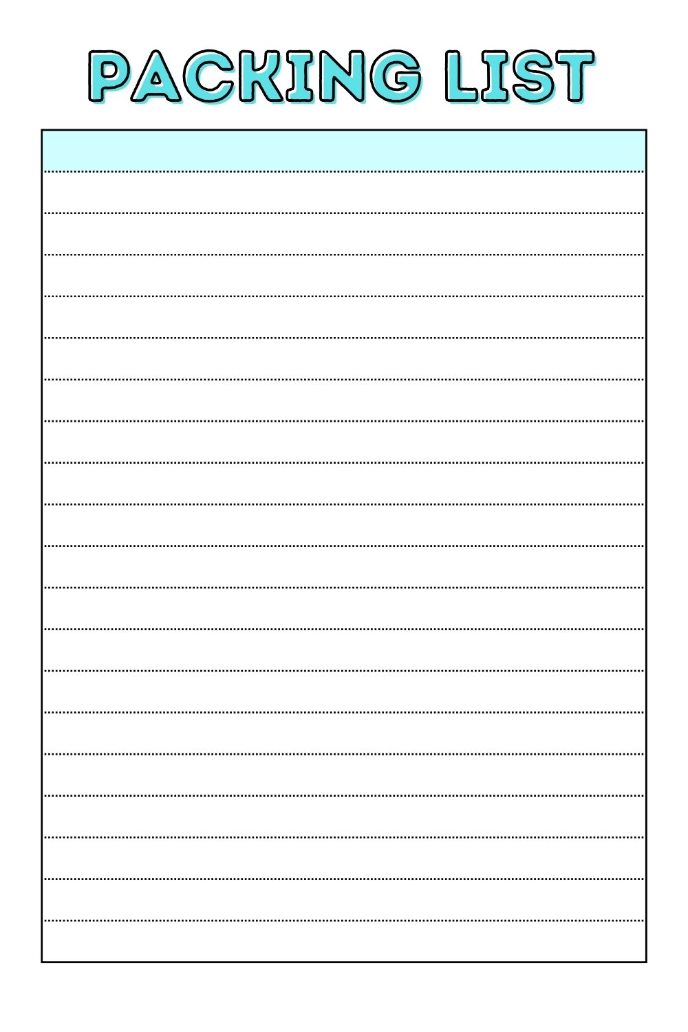 Free Printable Blank Packing List Templates [PDF Included] - Printables Hub