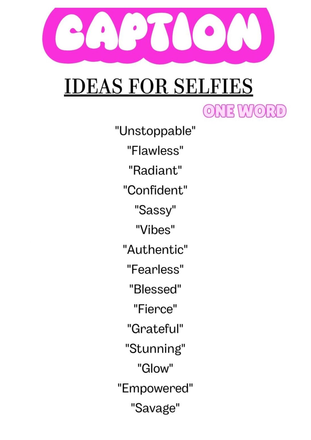 Printable List Of Instagram Caption Ideas - Printables Hub