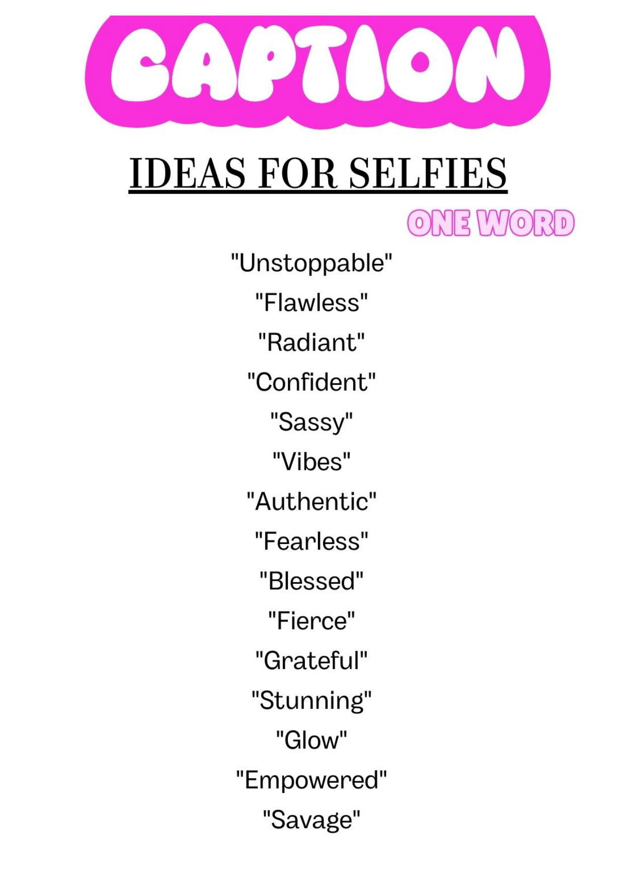 Printable List Of Instagram Caption Ideas - Printables Hub