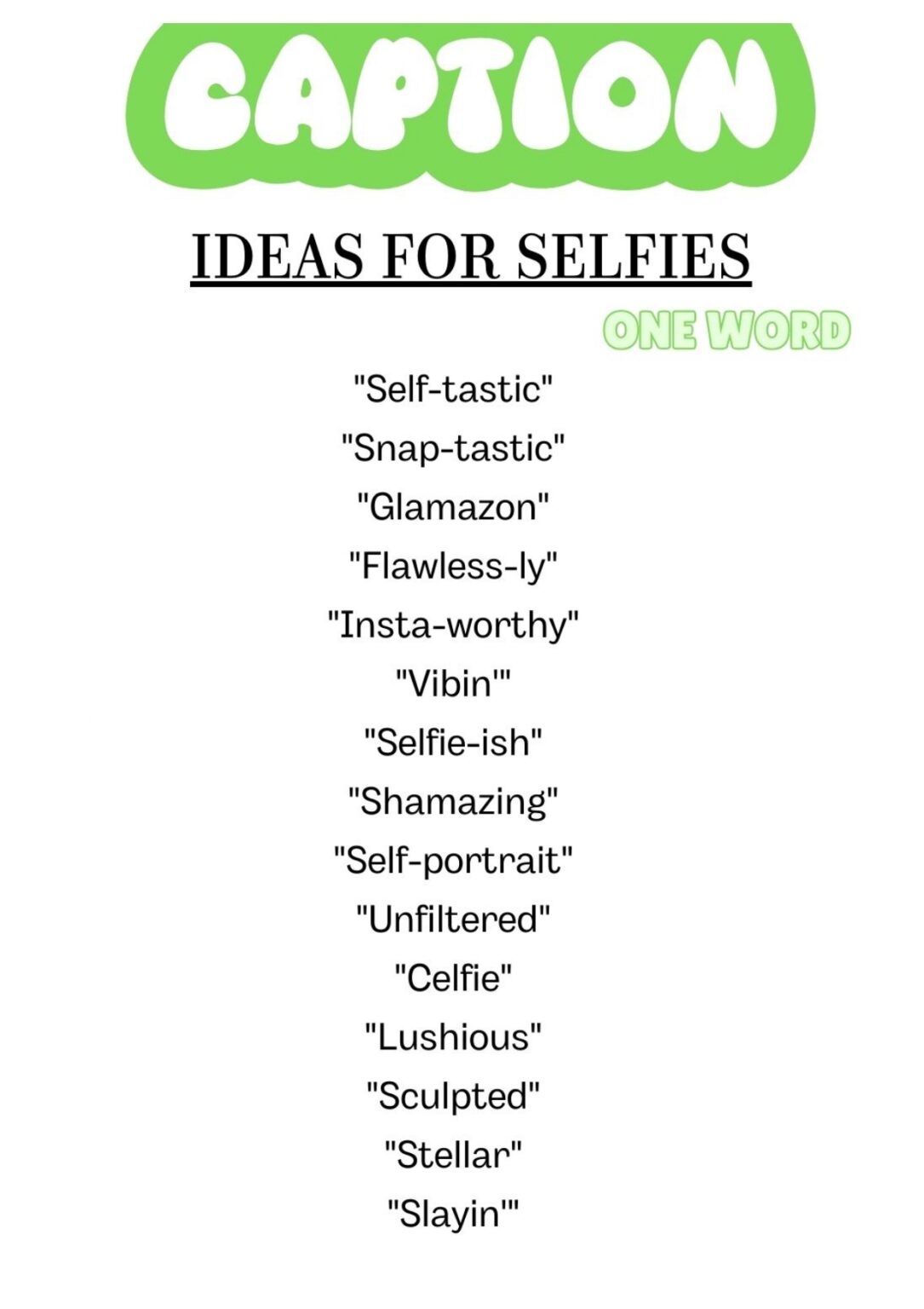 Printable List Of Instagram Caption Ideas - Printables Hub