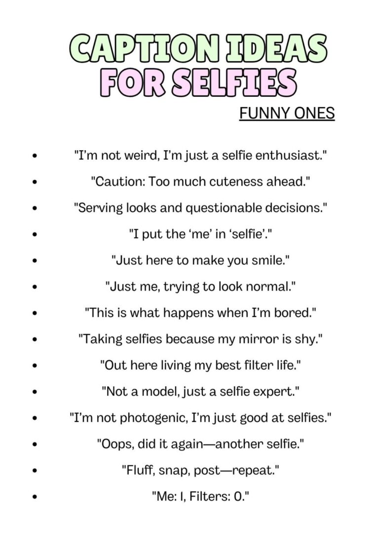 Printable List Of Instagram Caption Ideas - Printables Hub