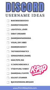 Free Printable List Of Awesome DISCORD Username Ideas - Printables Hub