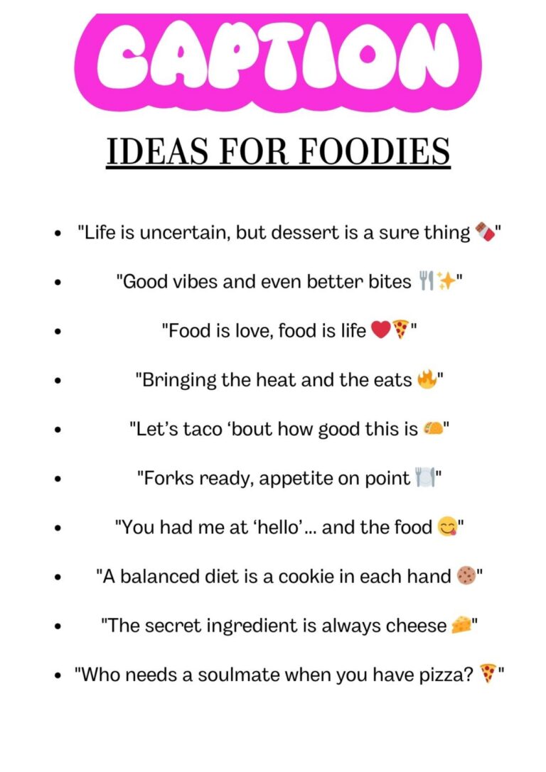 Printable List Of Instagram Caption Ideas - Printables Hub