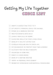 Printable Getting My Life Together Checklist [PDF Included ...