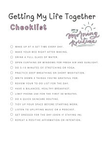 Printable Getting My Life Together Checklist [PDF Included ...