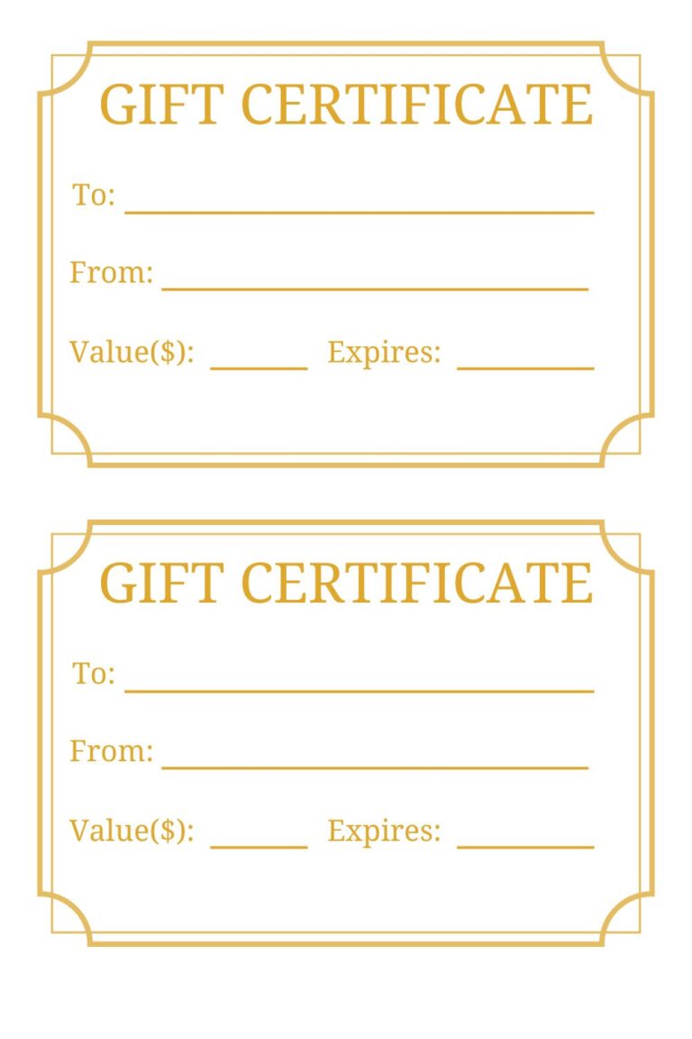 Free Printable Blank Gift Certificate Templates [PDF Included ...