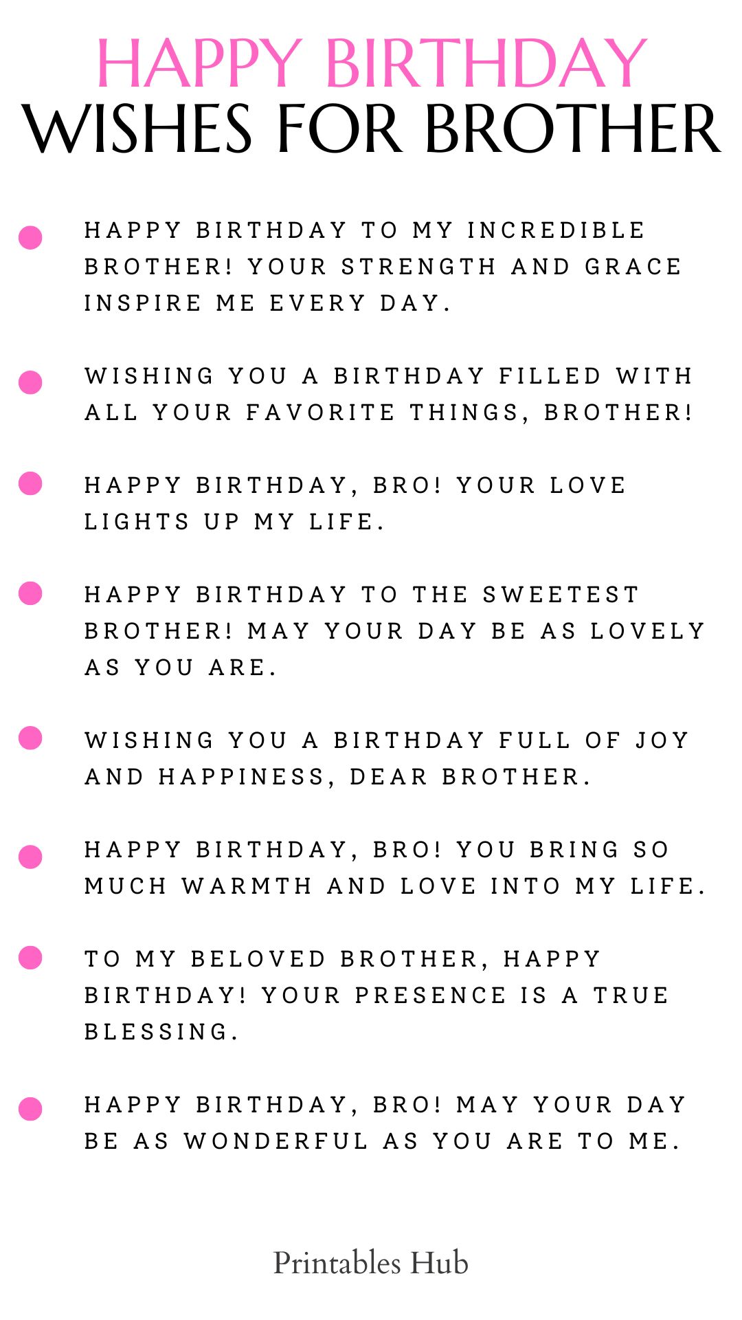 Printable Lists Of Happy Birthday Wishes - Printables Hub