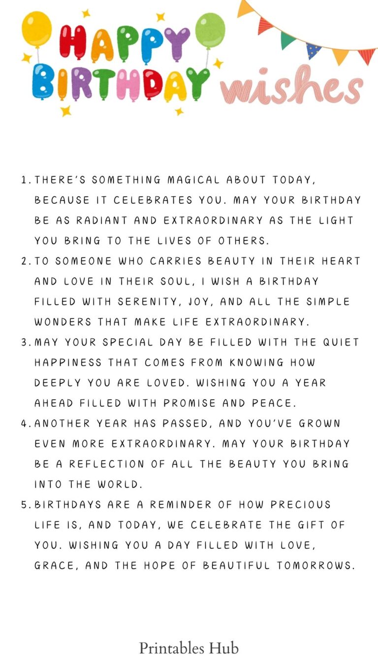 Printable Lists Of Happy Birthday Wishes - Printables Hub