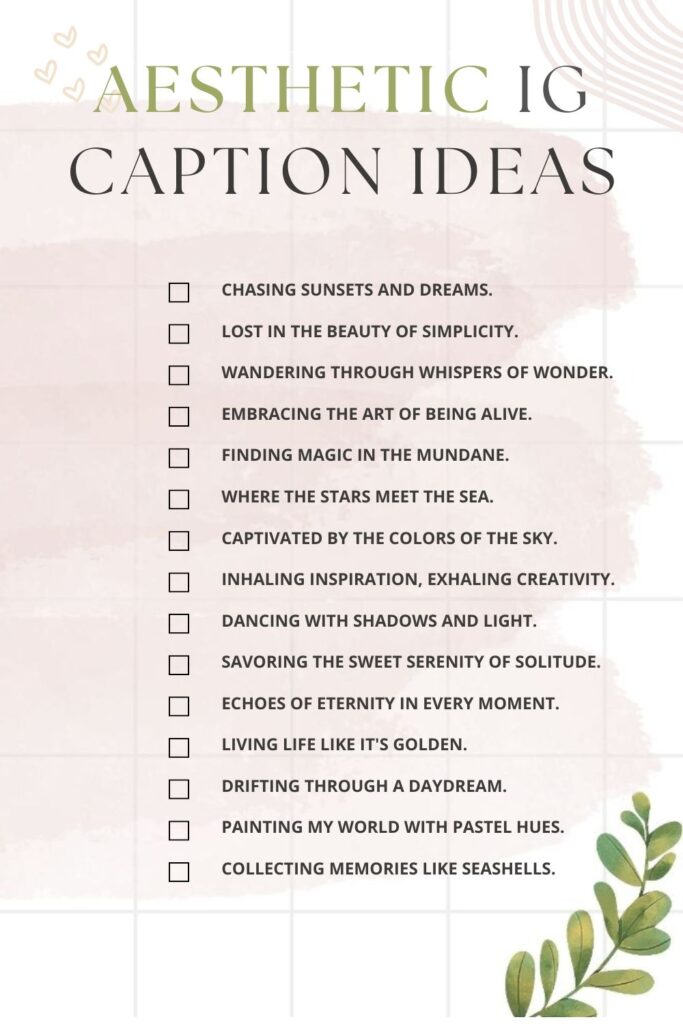 Printable List Of Instagram Caption Ideas - Printables Hub