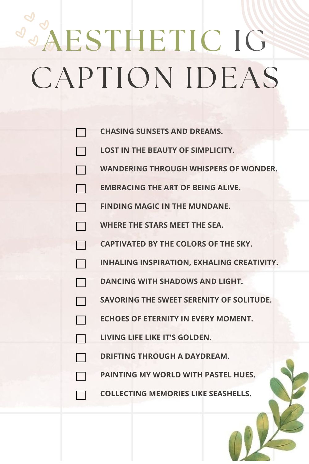 Printable List Of Instagram Caption Ideas - Printables Hub
