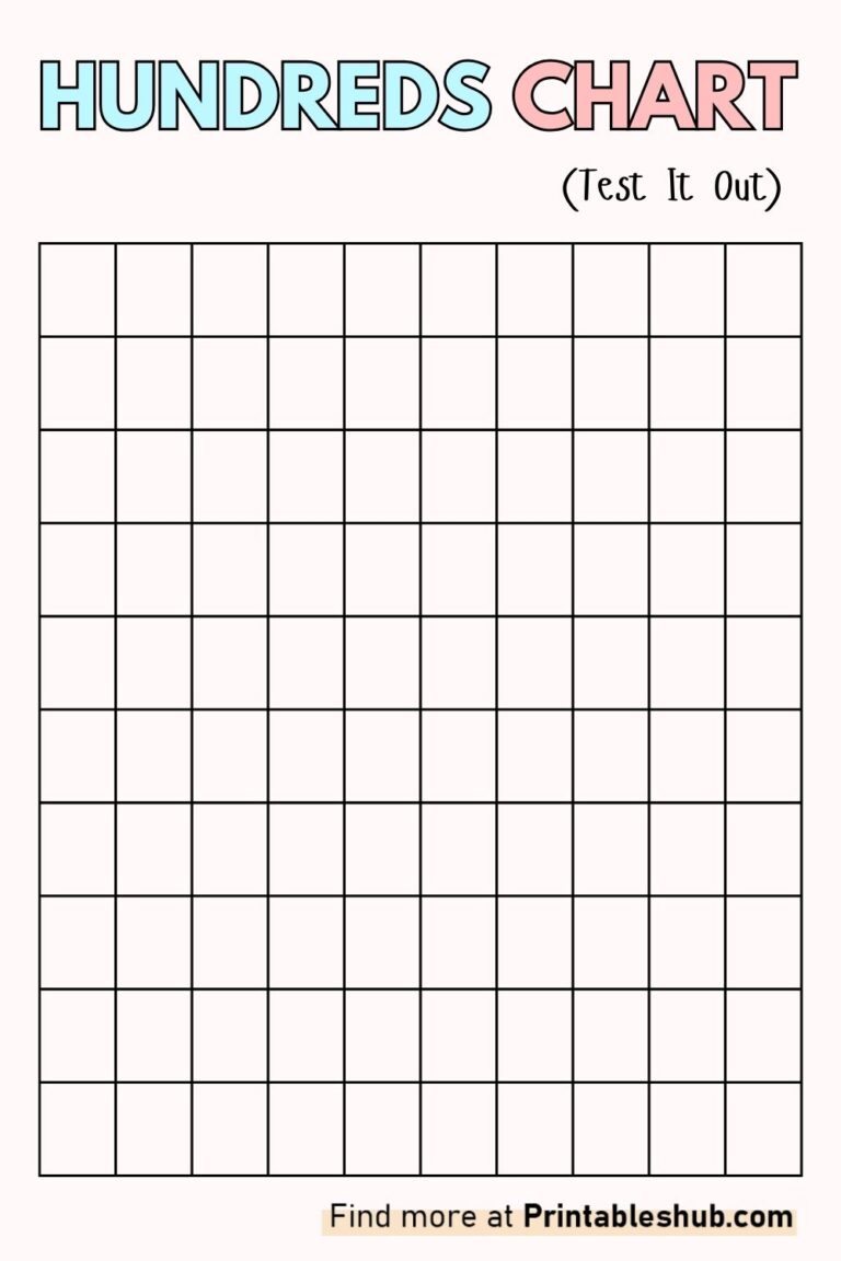 Printable Hundreds Charts [Worksheet Included] - Printables Hub