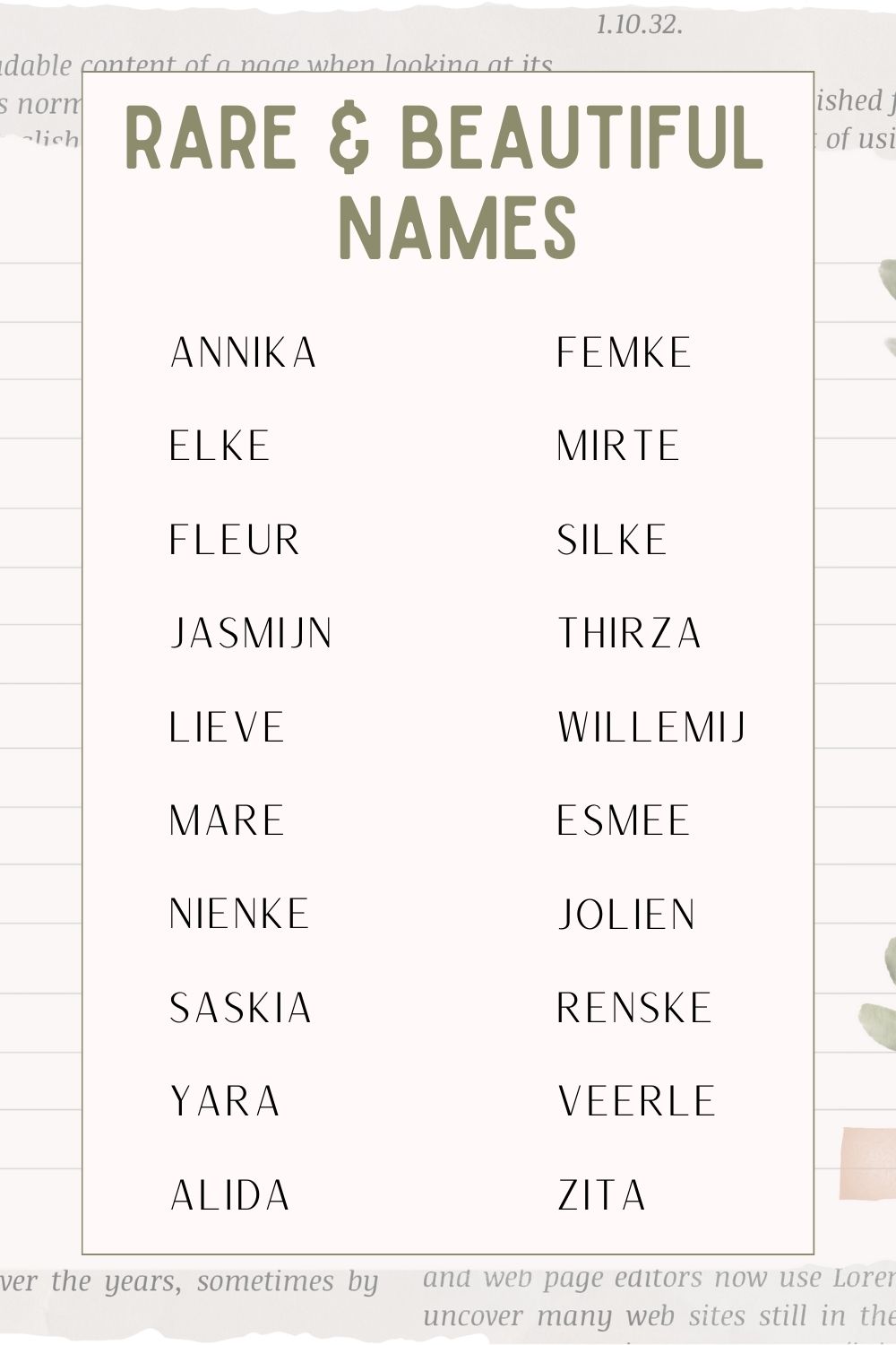 Printable List Of Rare and Beautiful Names - Printables Hub