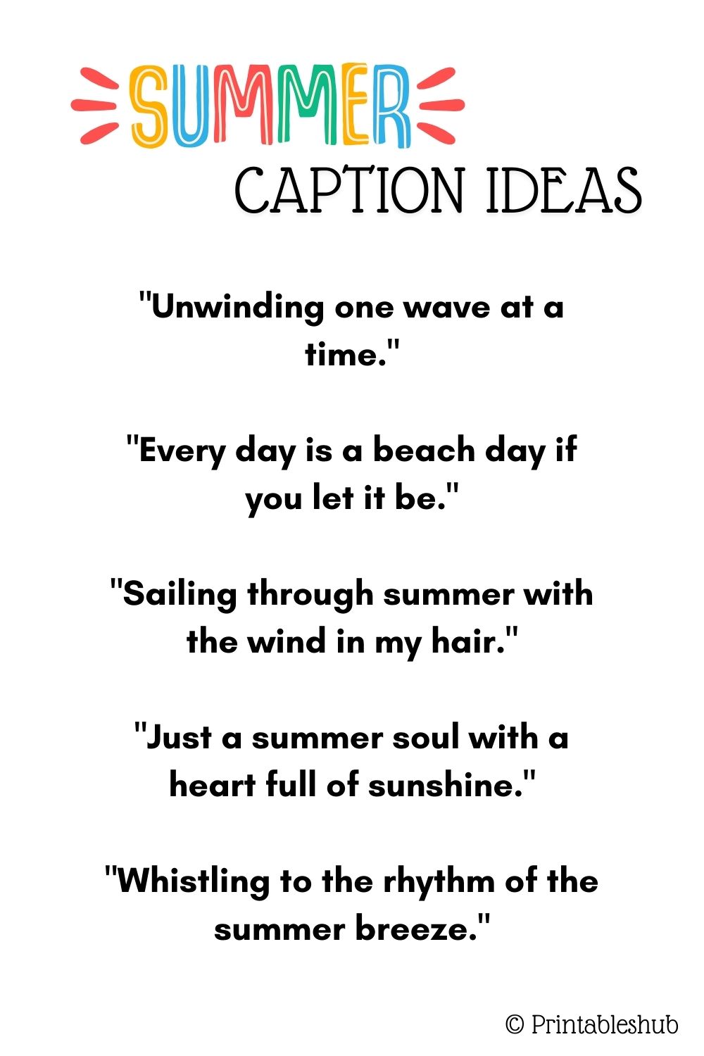Printable List Of Instagram Caption Ideas - Printables Hub