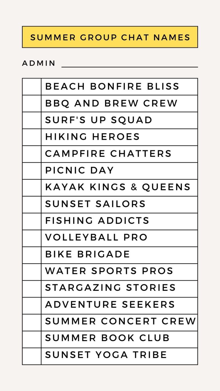 Printable Group Chat Names Lists [With PDF] - Printables Hub